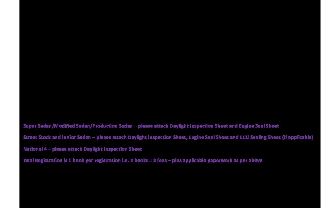 2526 SSA-SSWA Car Registration Form | Speedway Sedans Australia